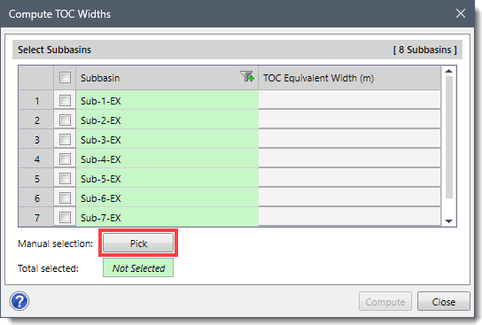 Compute TOC Widths Command - CivilGEO Knowledge Base