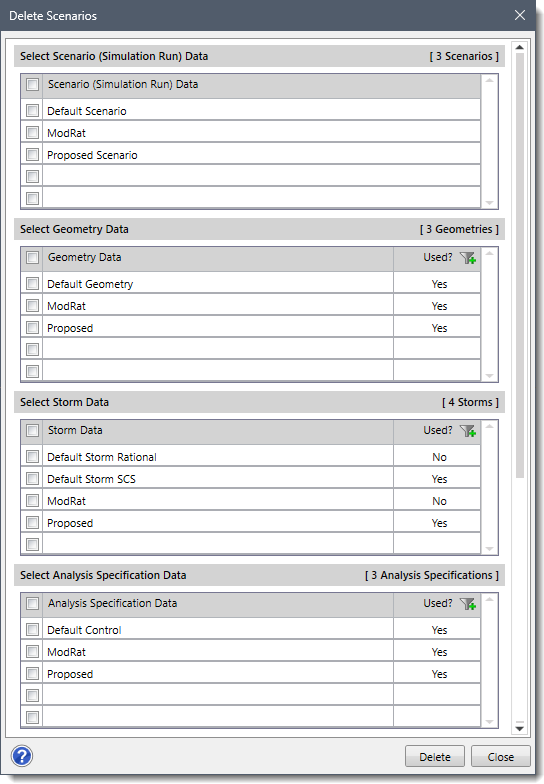 Delete Scenarios (GeoSTORM) - CivilGEO Knowledge Base