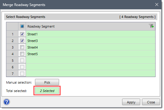 Merge Roadway Segments Command - CivilGEO Knowledge Base