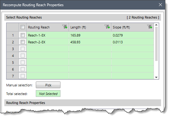 Recompute Routing Reach Properties Command - CivilGEO Knowledge Base
