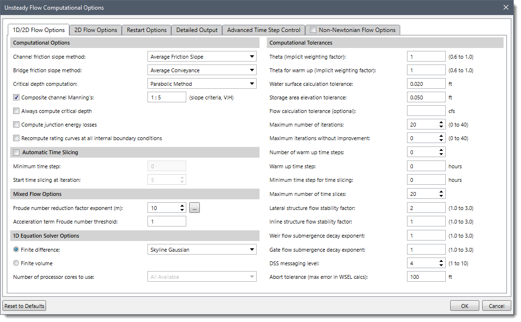 HEC-RAS 2D Computational Equations Comparison - CivilGEO Knowledge Base