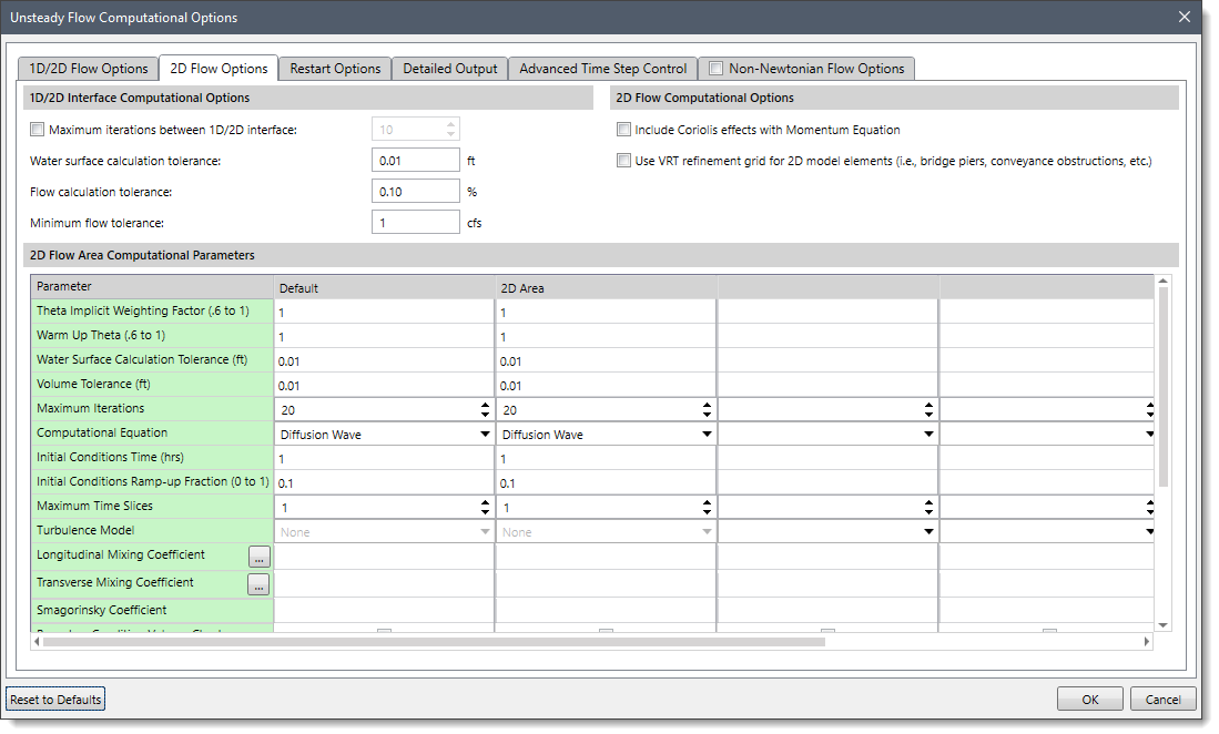 HEC-RAS 2D Computational Equations Comparison - CivilGEO Knowledge Base