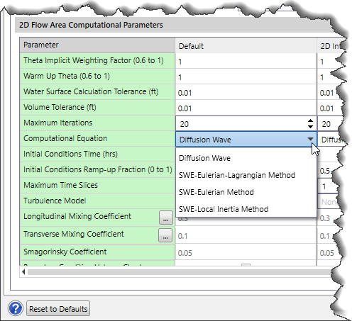 HEC-RAS 2D Computational Equations Comparison - CivilGEO Knowledge Base