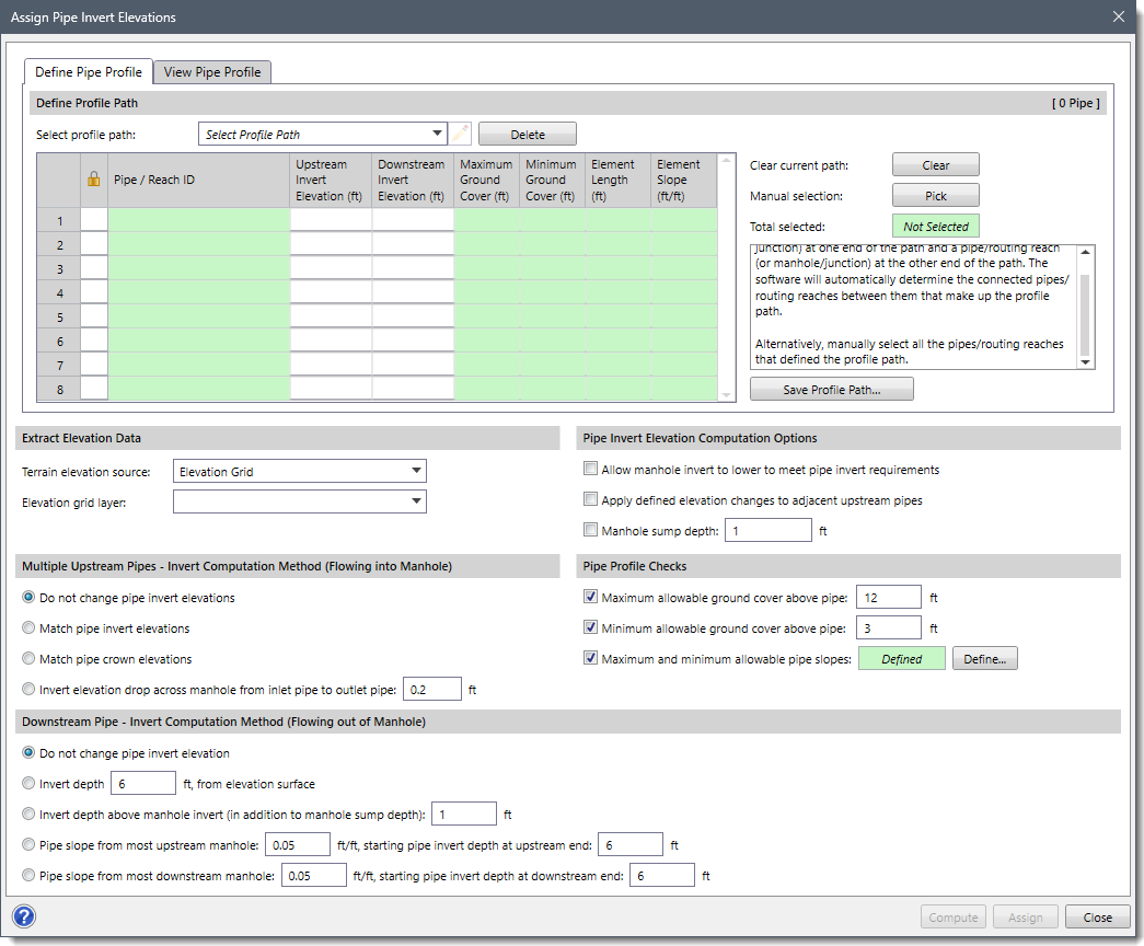 Assign Pipe Invert Elevations Command - CivilGEO Knowledge Base