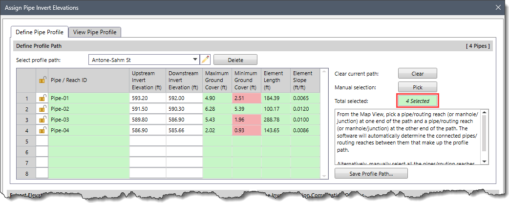 Assign Pipe Invert Elevations Command - CivilGEO Knowledge Base