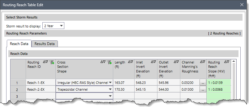 Routing Reach Table Edit Command - CivilGEO Knowledge Base