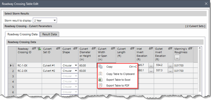 Roadway Crossing Table Edit Command - CivilGEO Knowledge Base