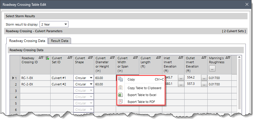Roadway Crossing Table Edit Command - CivilGEO Knowledge Base
