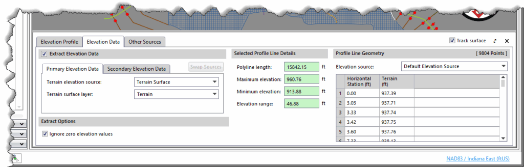 Elevation Profile Command - CivilGEO Knowledge Base