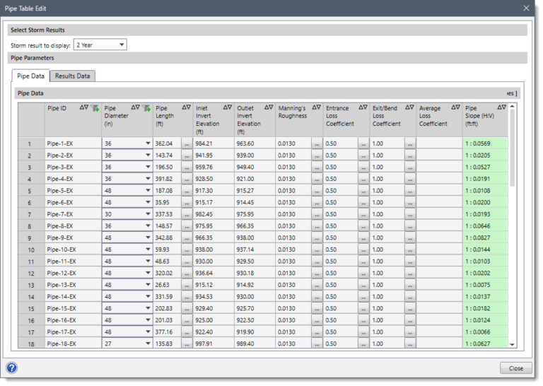 Pipe Table Edit Command - CivilGEO Knowledge Base
