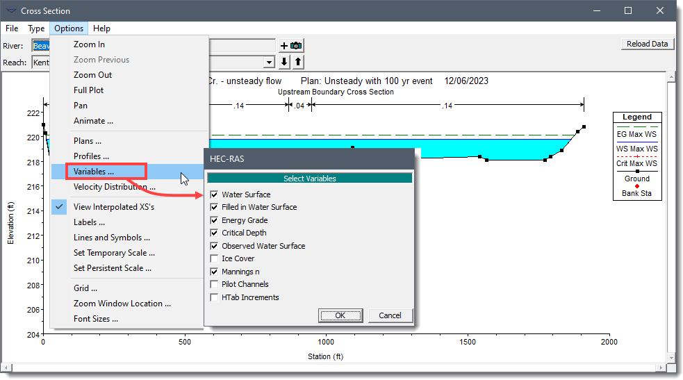 HEC-RAS Output Cross Section Input Plots - CivilGEO Knowledge Base