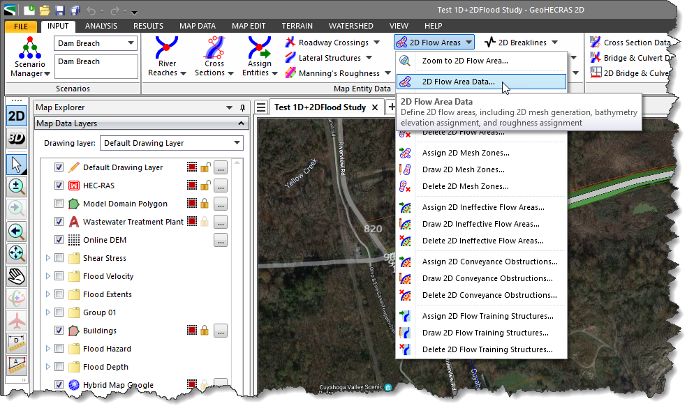 2D Flow Area Data Command - CivilGEO Knowledge Base