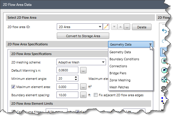 2D Flow Area Data Command - CivilGEO Knowledge Base
